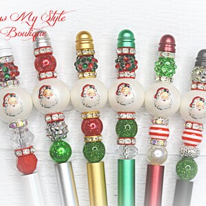 Beaded Pen/vintage Santa Pen/pen Set/journal Pen/gift Pen/gifts for ...