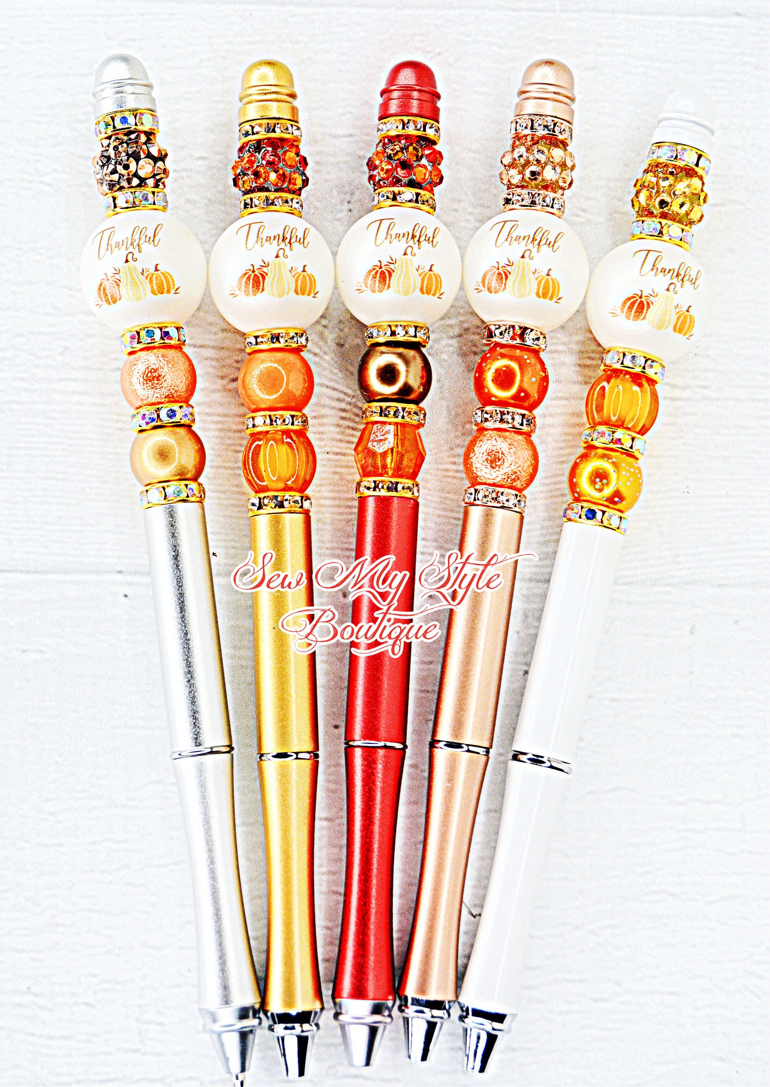 Beaded Pen/thankful Pen/thanksgiving Fall Pumpkin Pen/gift Pen ...