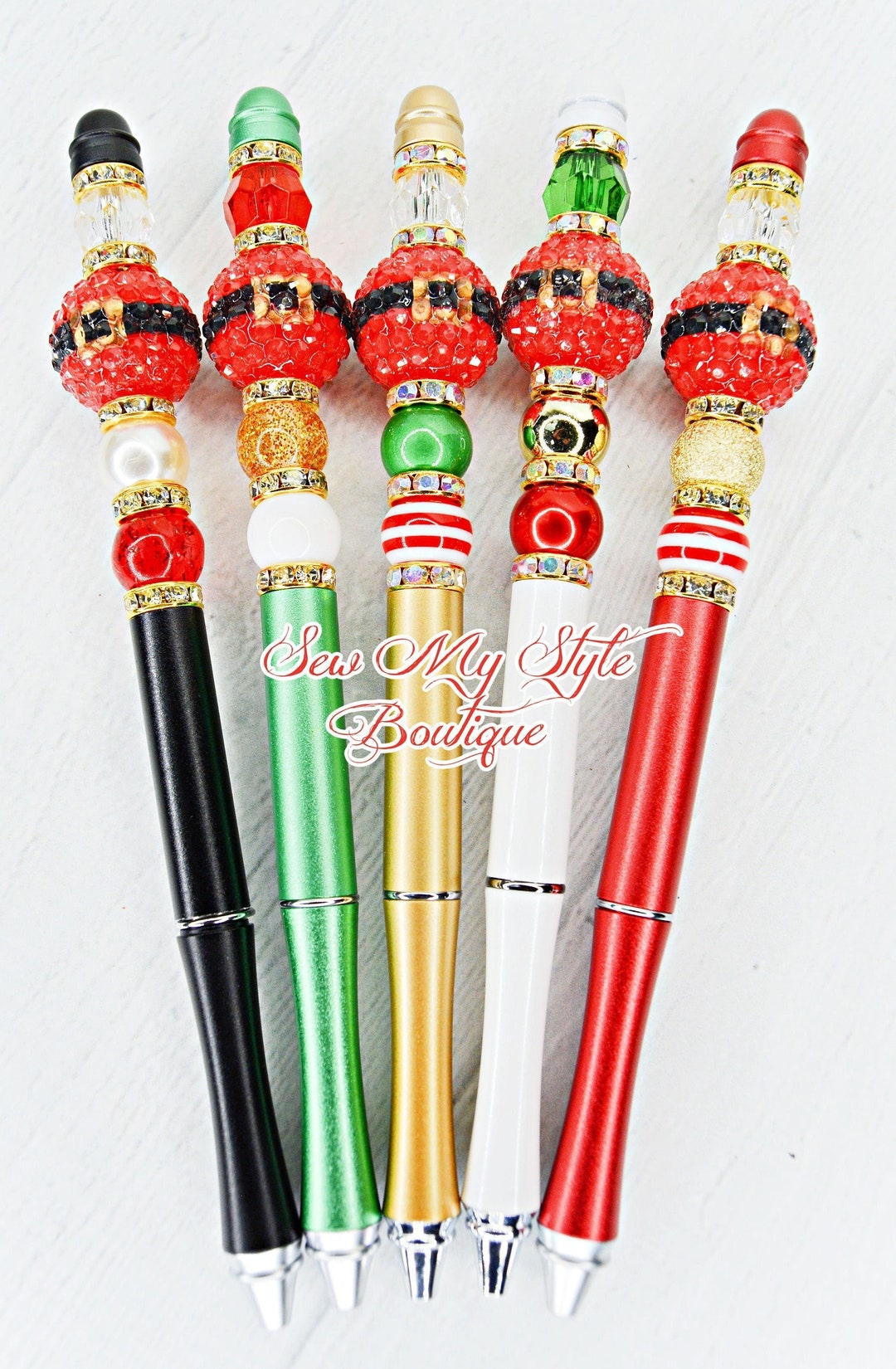Beaded Pen/ SANTA BELT BLING Pen/pen Sets/christmas Pen/ Gift Pen ...