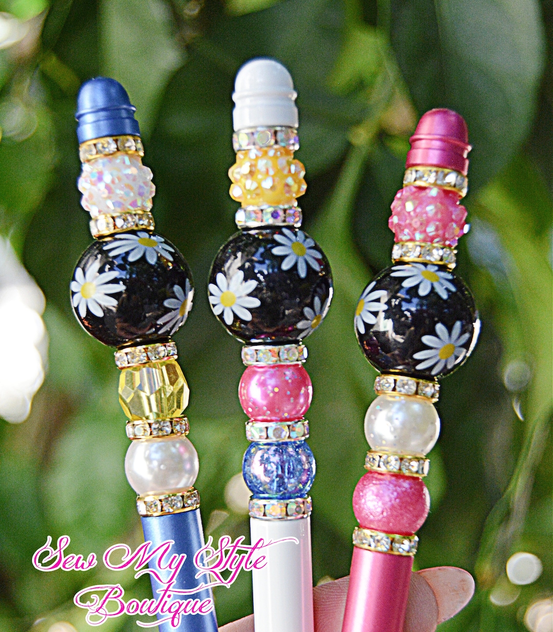 Beaded Pen Beaded Pen Set Daisy Flower Gift Pen for Friends Coworkers ...