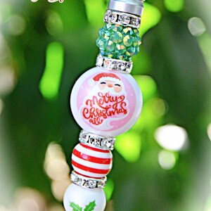 Beaded Pen/pink SANTA Merry Christmas Pen/journal Pen/ink Pen ...