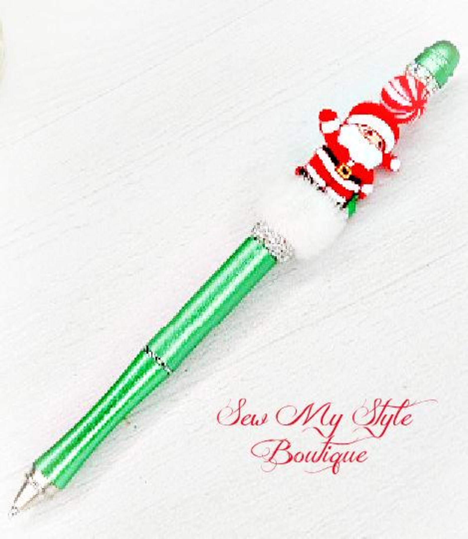 Santa Pen/3d Santa Beaded Pen/gift for Friends/fun Gift for Coworker ...