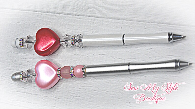 Beaded Pen/pearl HEART Pen/pen Set or Single/gift Pen/journal Pen/gifts ...
