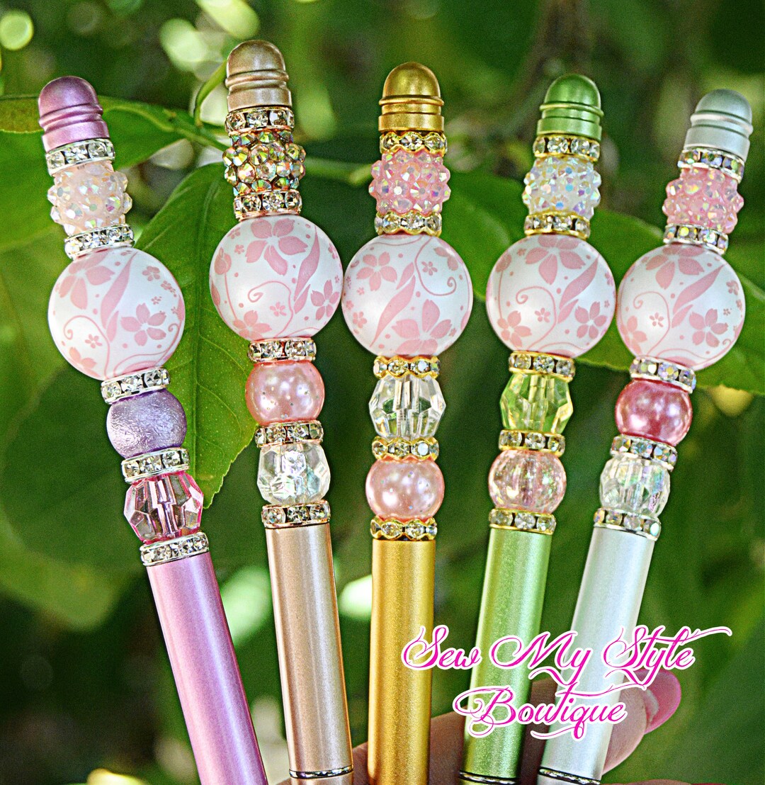 Beaded Pen/spring PINK Flower Pen/gift for Mother's Day/gifts for ...