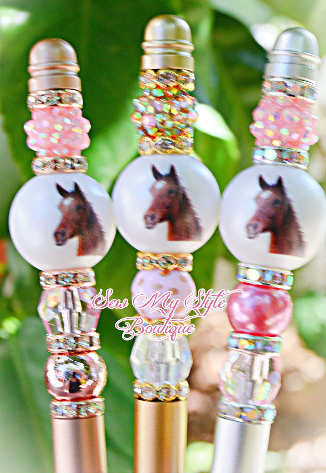 Beaded Horse Pen, Pastel Barrel, Refillable Journal Pen - Etsy