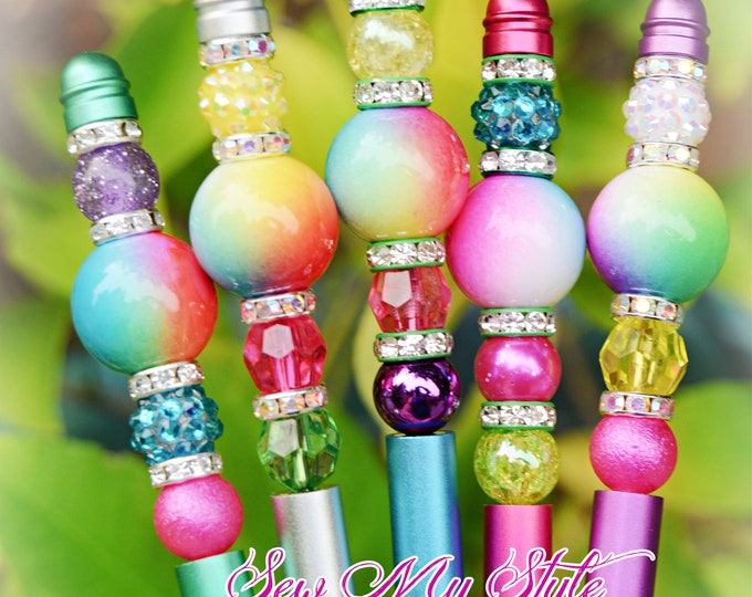 Beaded Pen/colorful TIE DYE Beaded Pen/pen Set or Single Pen/gift Pen ...