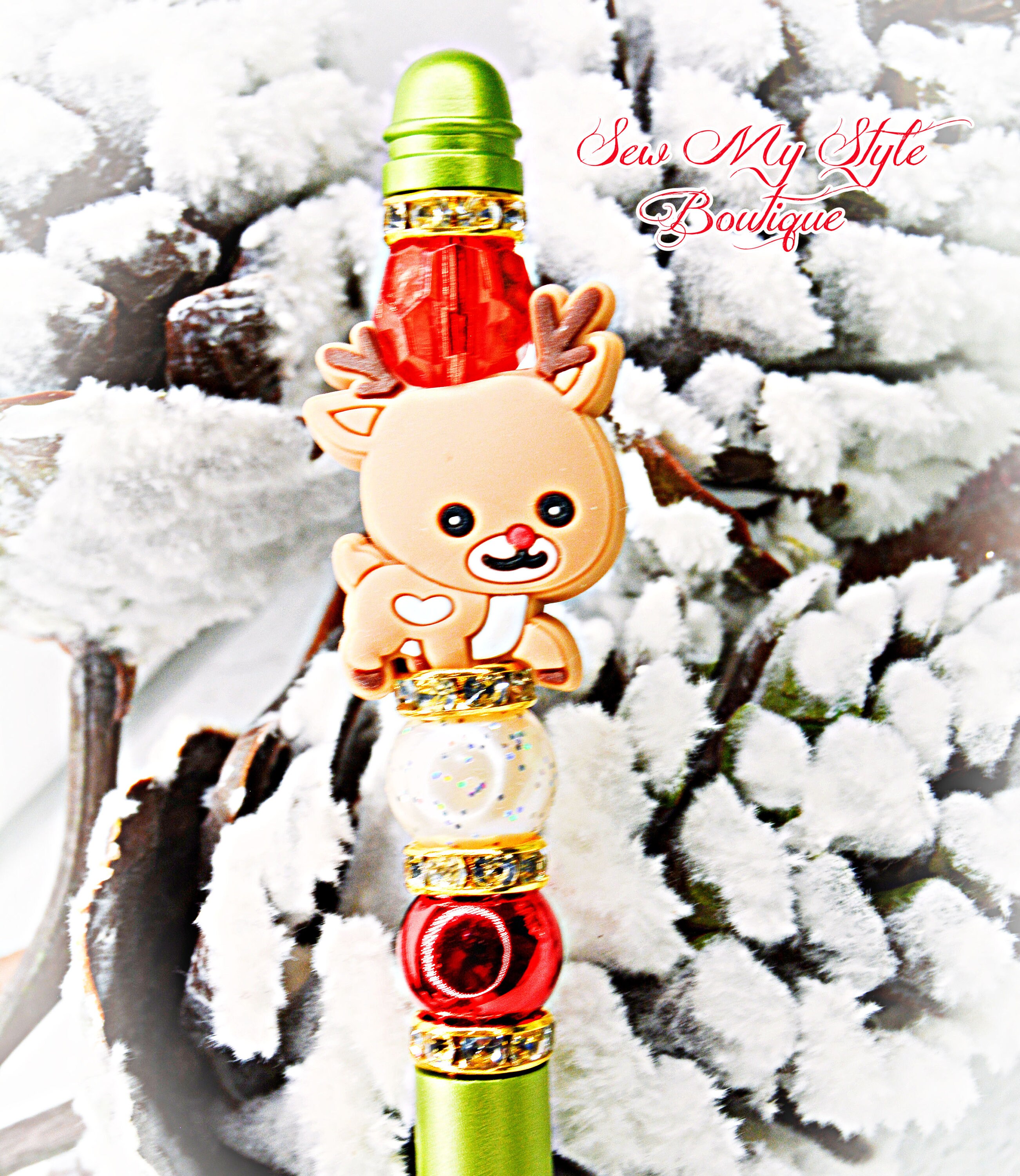 Reindeer Cutie Pens/holiday Gift Pen/novelty Pen/journal Pen/beaded Pen ...
