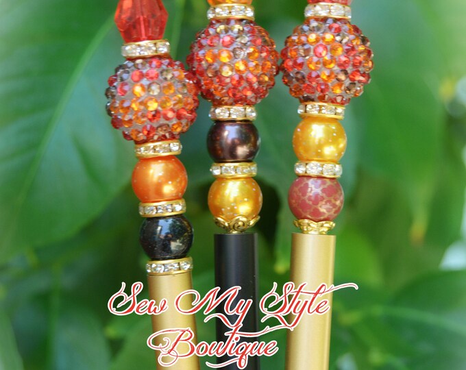 Beaded Pen/fall COLORS Pen/blinged Out Fall Pen/journal Pen/gift Pen ...
