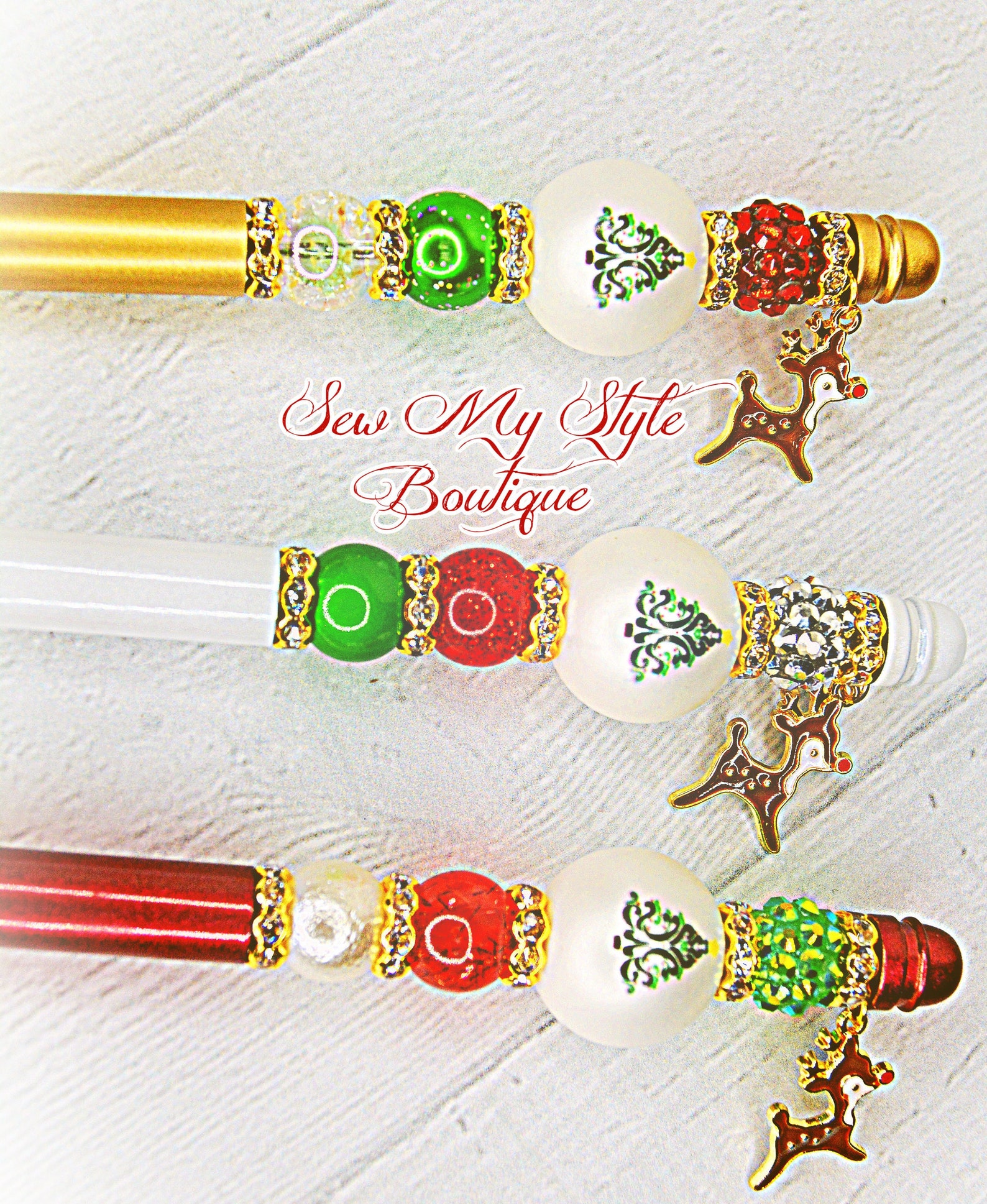 Beaded Christmas Pen/reindeer Pen/christmas Tree Journal - Etsy