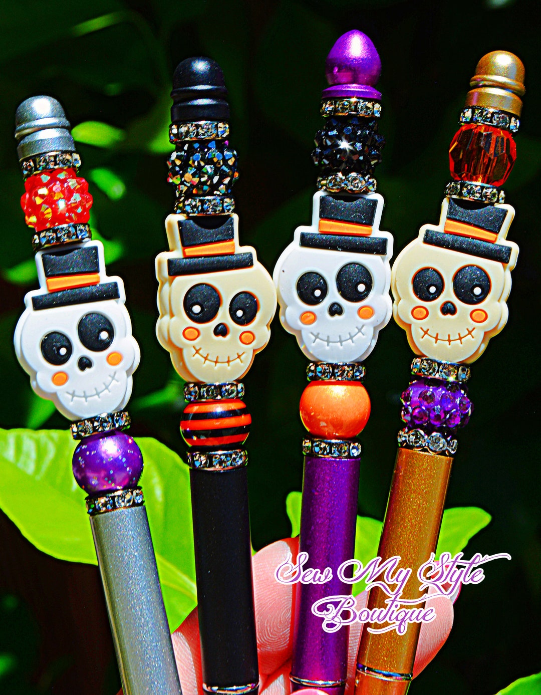 Halloween Gift Pens/skeleton Beaded Journal Pens/gifts for Boo Baskets ...