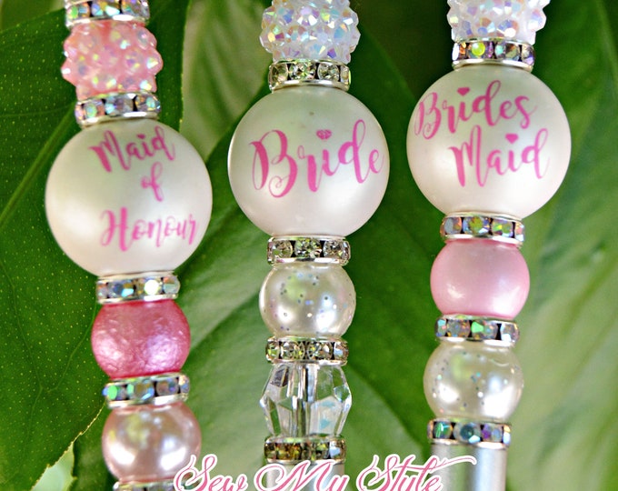 Beaded Pens/ Lots of Colors/bride Pen/maid of HONER Gift Pen/bridesmaid ...