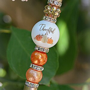 Beaded Pen/thankful Pen/thanksgiving Fall Pumpkin Pen/gift Pen ...