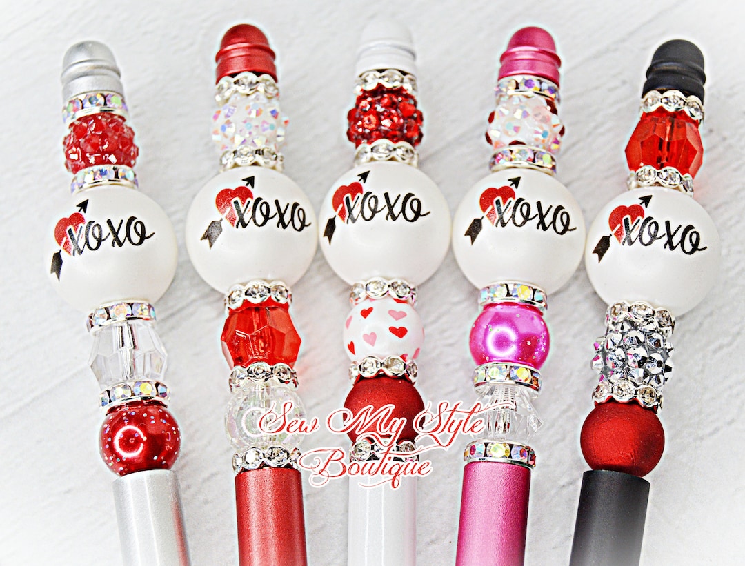 Beaded Pen/hugs & Kisses Valentine's Day Pen/gift Pen/journal Pen ...