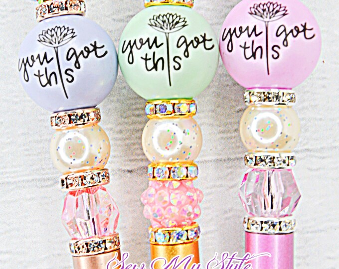 Beaded Pen Set/you Got This/journal Pens /SET of 3/ink Pens/fancy Pen ...