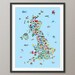 Great Britain Animal Map for children and kids UK Map Art | Etsy