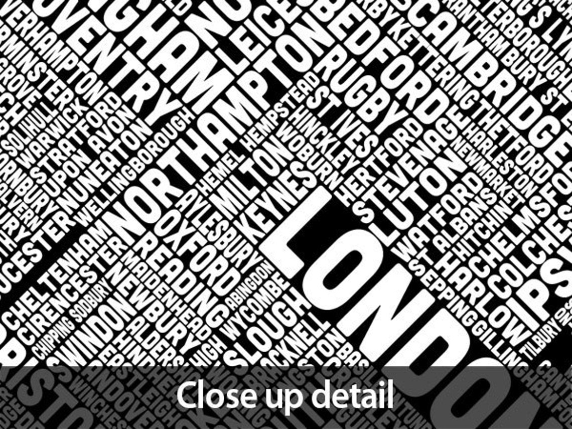 Great Britain UK City Text Map choice of Colors Art Print - Etsy UK