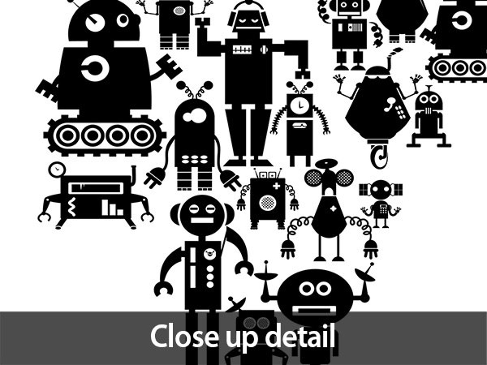 Robots Map of the World for Children and Kids, World Map, Art Print ...