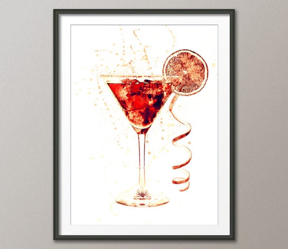 Cocktail Glass Cocktail Drink Art Print Poster 2825 | Etsy