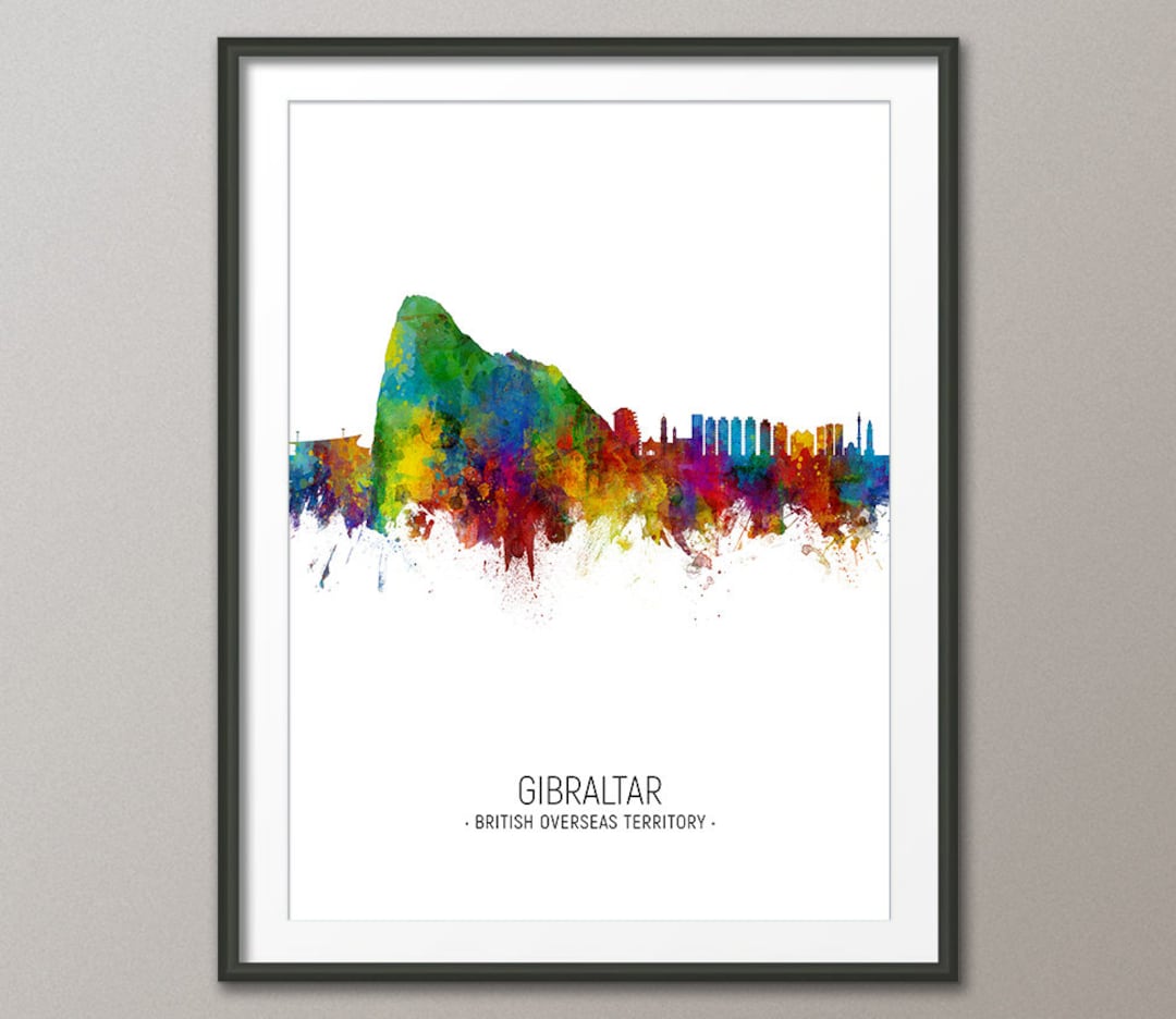 Gibraltar Skyline Gibraltar Cityscape Art Print Poster - Etsy