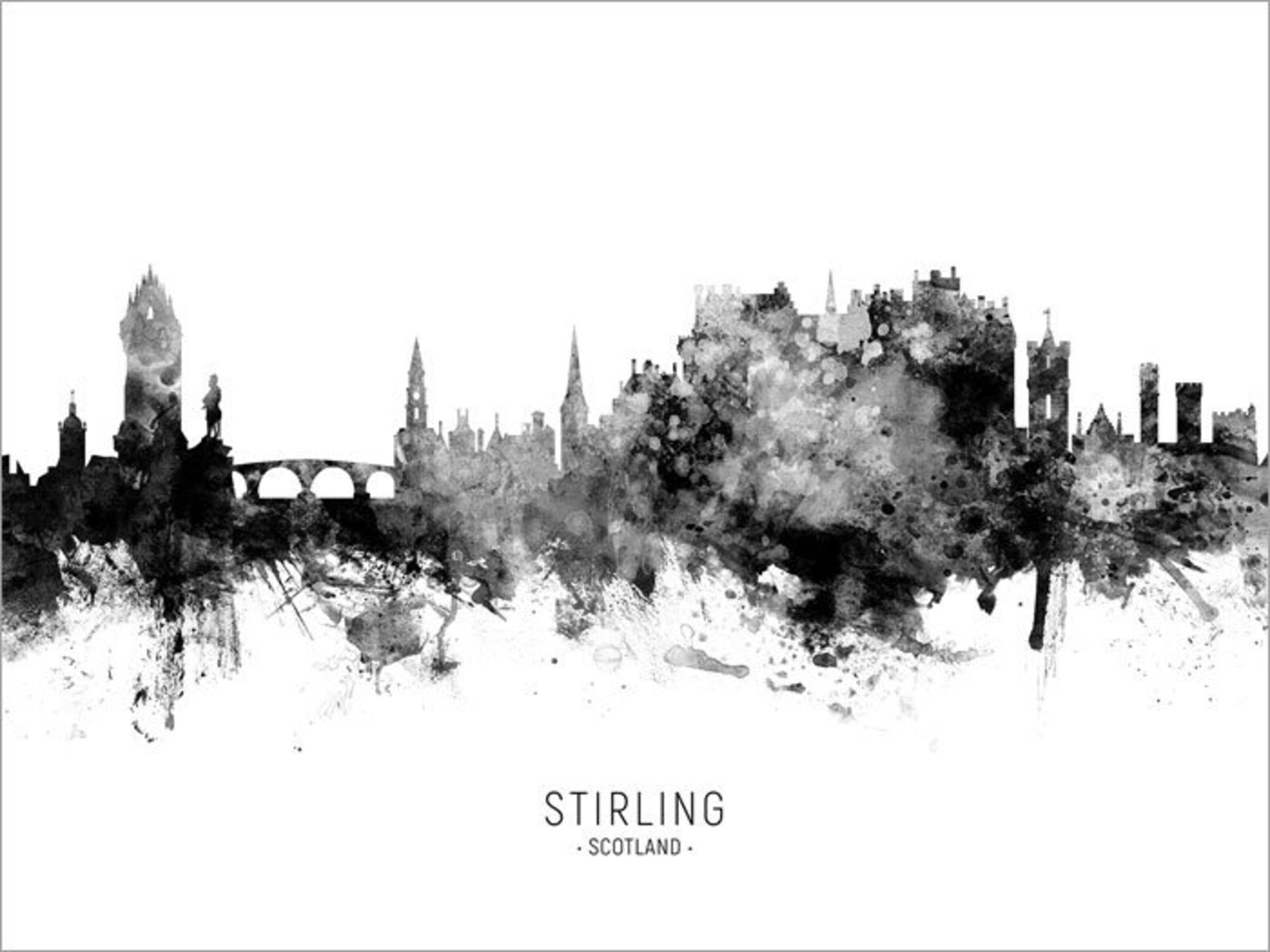 Stirling Skyline Stirling Scotland Cityscape Art Print Poster - Etsy UK