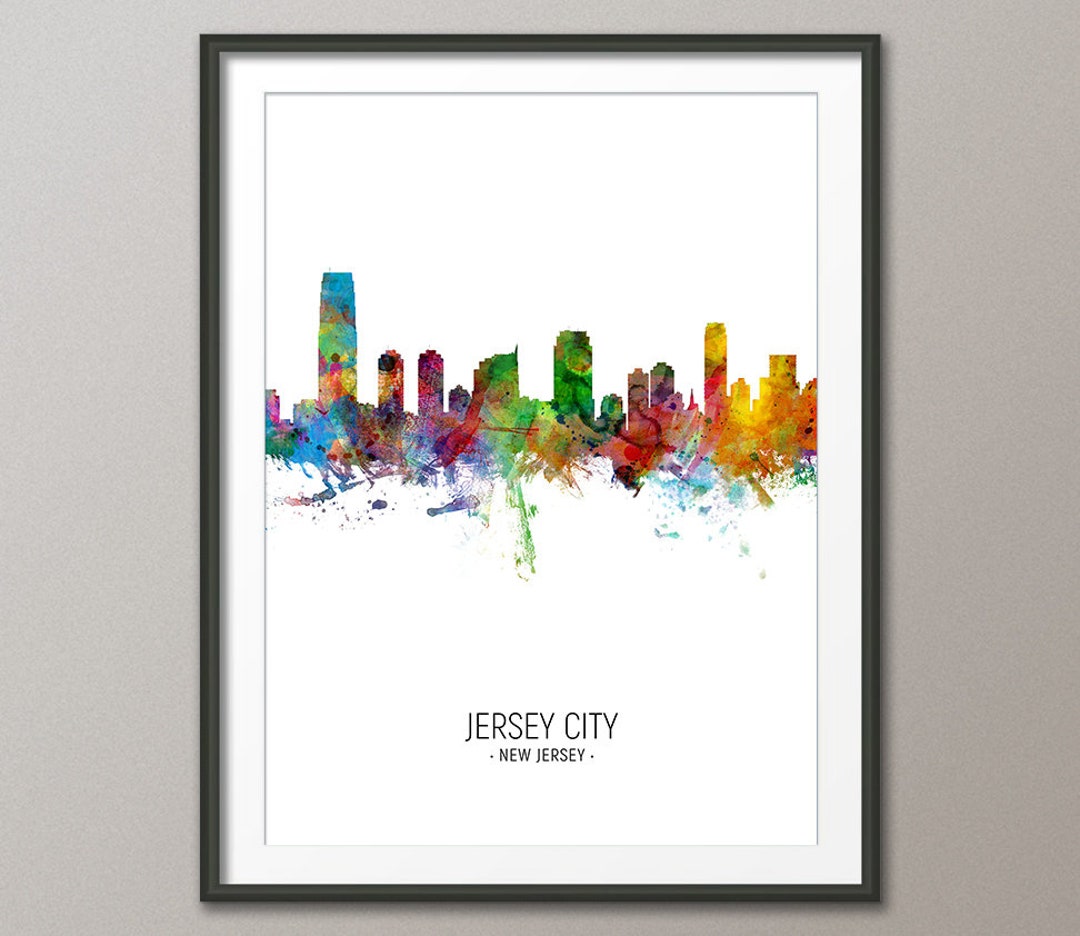 Jersey City Skyline Jersey City New Jersey Cityscape Art - Etsy