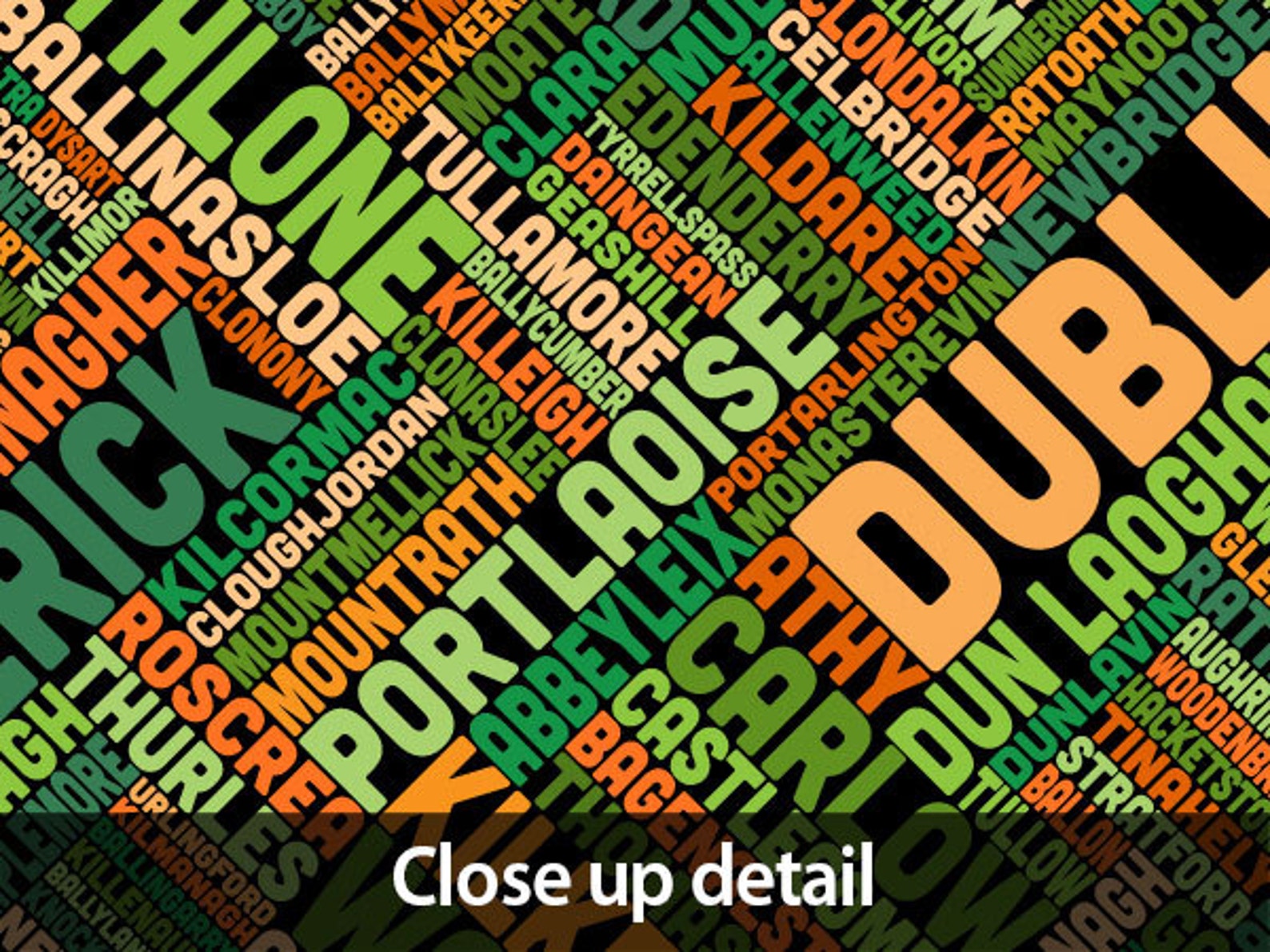 Ireland Eire City Text Map, Art Print (314) - Etsy