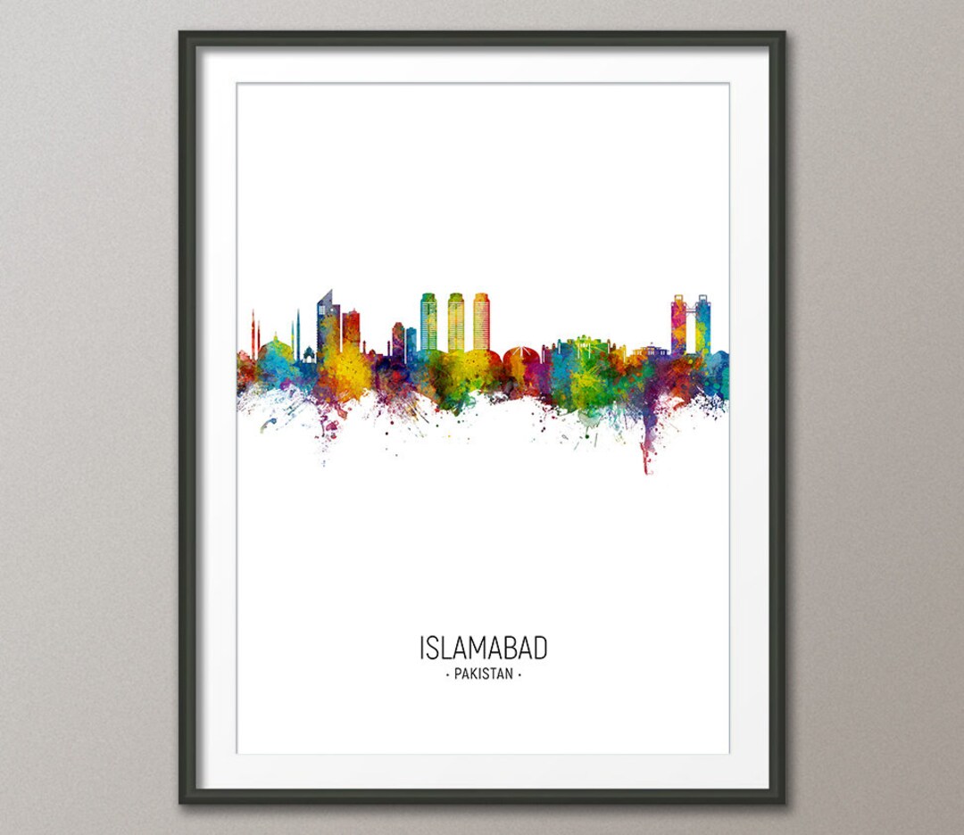 Islamabad Skyline, Islamabad Pakistan Cityscape Art Print Poster ...