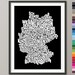 Typography Text Map of Germany Map, Art Print (279) - Colour Options - Etsy