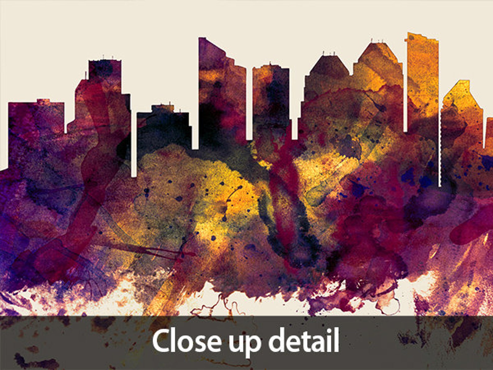 Calgary Skyline Canada Cityscape Painting Art Print Poster LS - Etsy