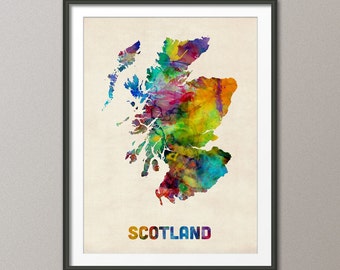 Scotland Typography Text Map Art Print 1483 | Etsy UK