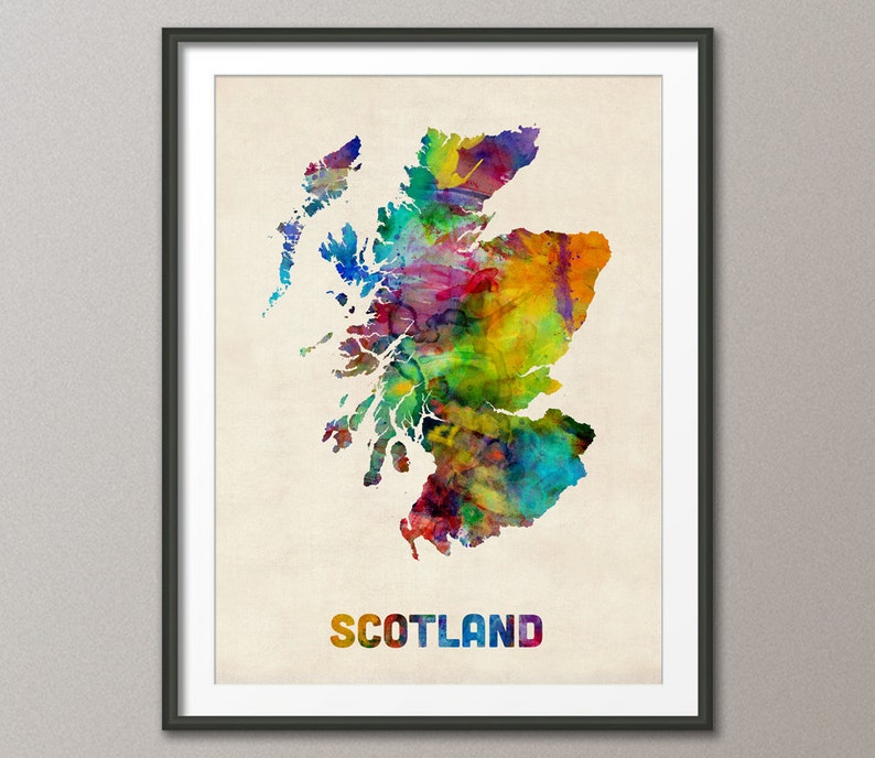 Scotland Watercolor Map Art Print 572 - Etsy