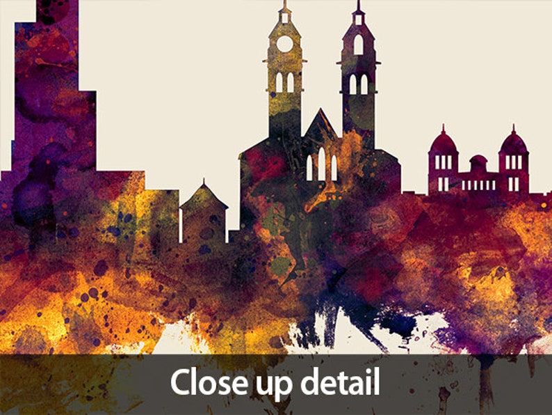 Winterthur Skyline Switzerland Cityscape Painting Art Print - Etsy