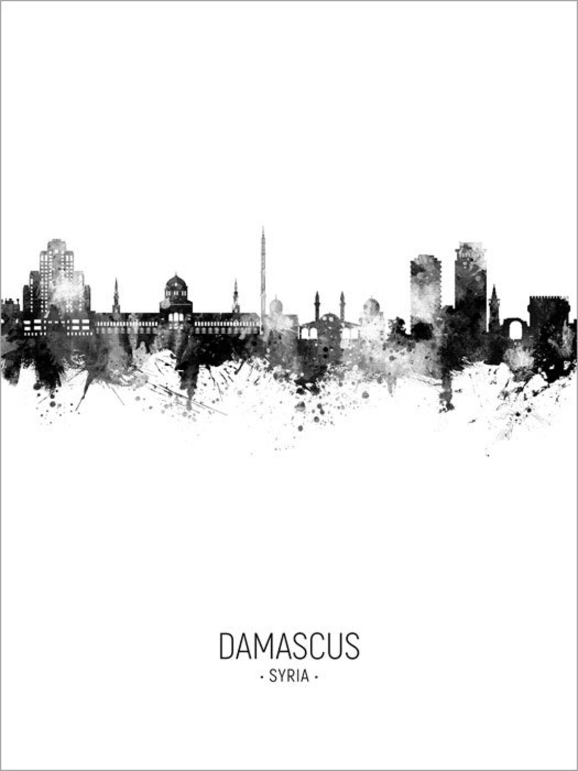 Damascus Skyline Damascus Syria Cityscape Art Print Poster | Etsy