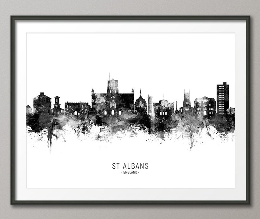 St Albans Skyline, St Albans England Cityscape Art Print Poster 23507 ...