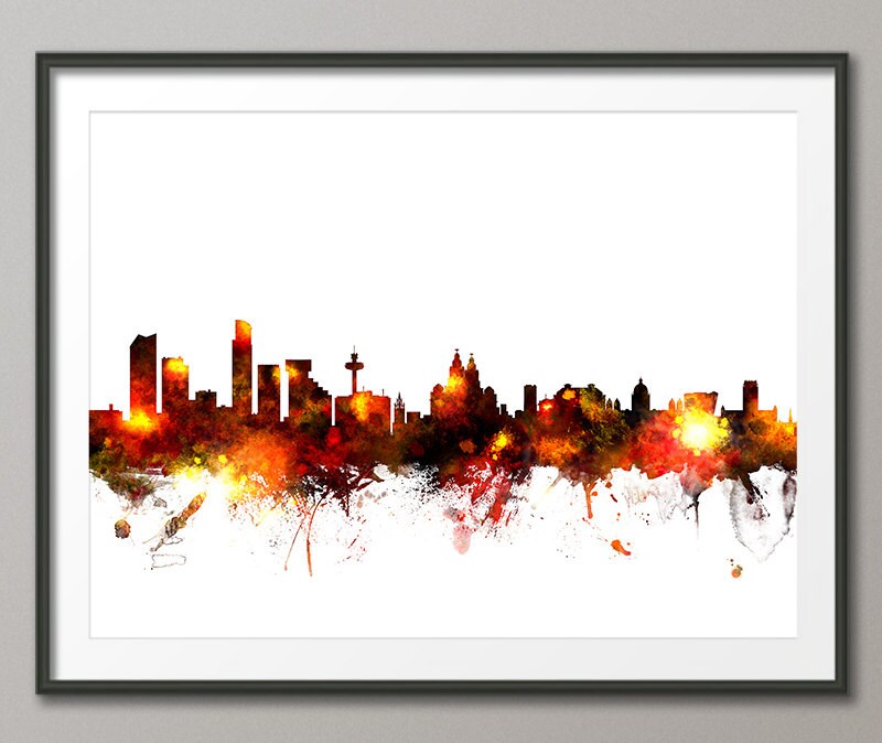 Liverpool Skyline Liverpool England Cityscape Art Print | Etsy