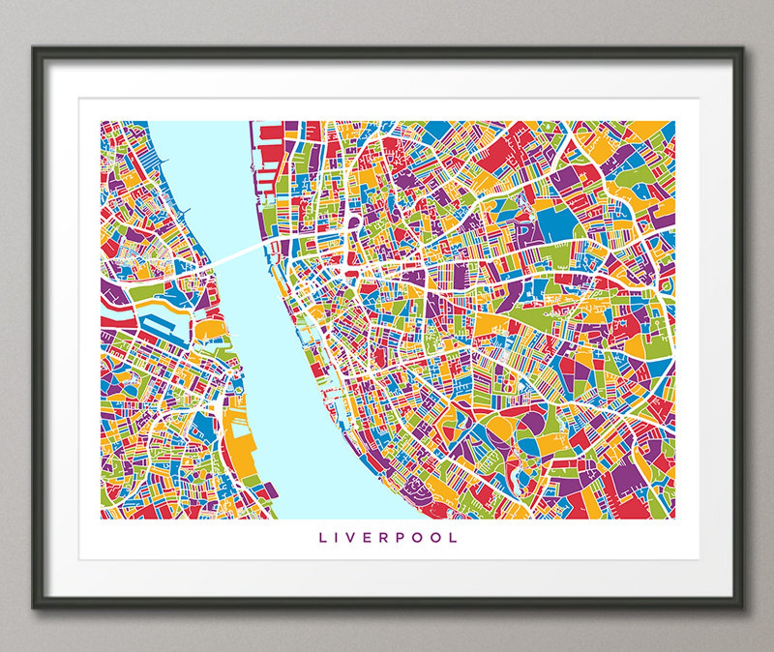 Liverpool Map Liverpool England City Street Map Art Print - Etsy UK