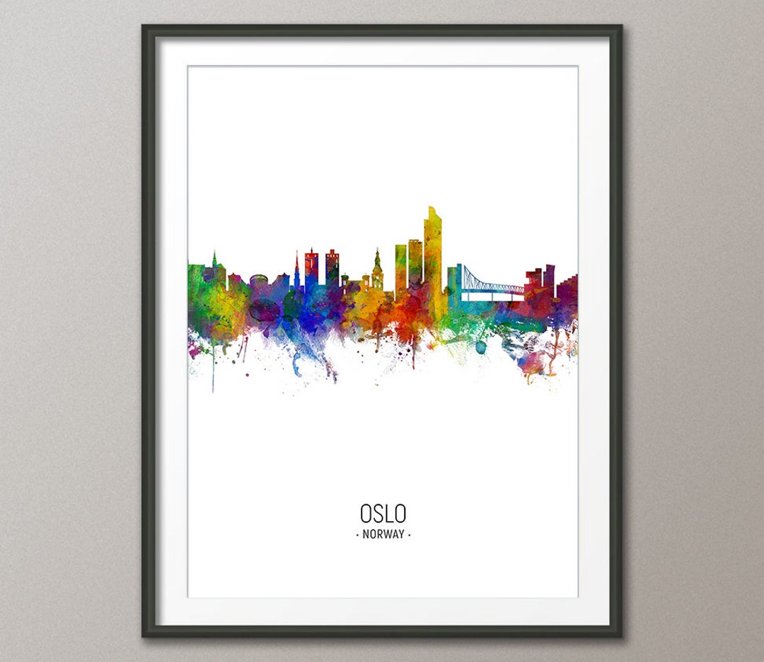 Oslo Skyline, Oslo Norway Cityscape Art Print Poster Portrait 5068 - Etsy