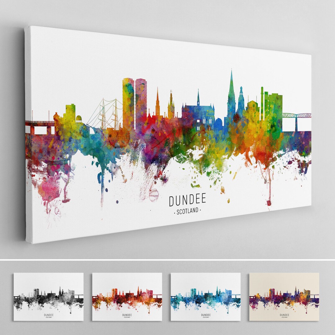 Dundee Skyline Canvas, Scotland Cityscape Box Canvas Art Print (6635 ...