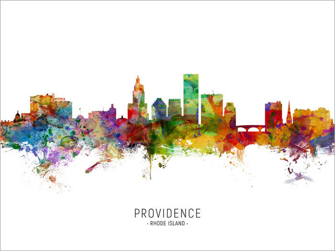 Providence Skyline Rhode Island Cityscape Painting Art Print | Etsy