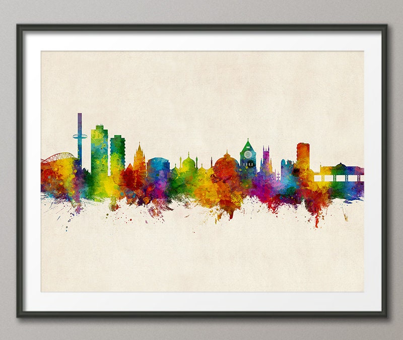 Brighton Skyline Brighton England Cityscape Art Print 15991 - Etsy UK