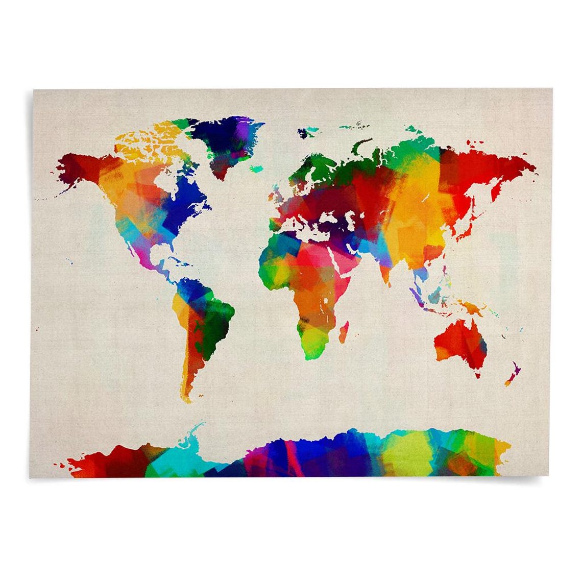 Rolled Paint Map of the World Map, Art Print WM (894) - Etsy UK