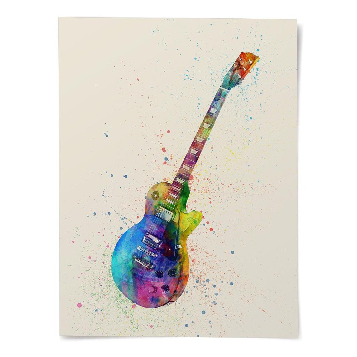 Electric Guitar Music Instrument, Abstract Watercolor - Art Print ...