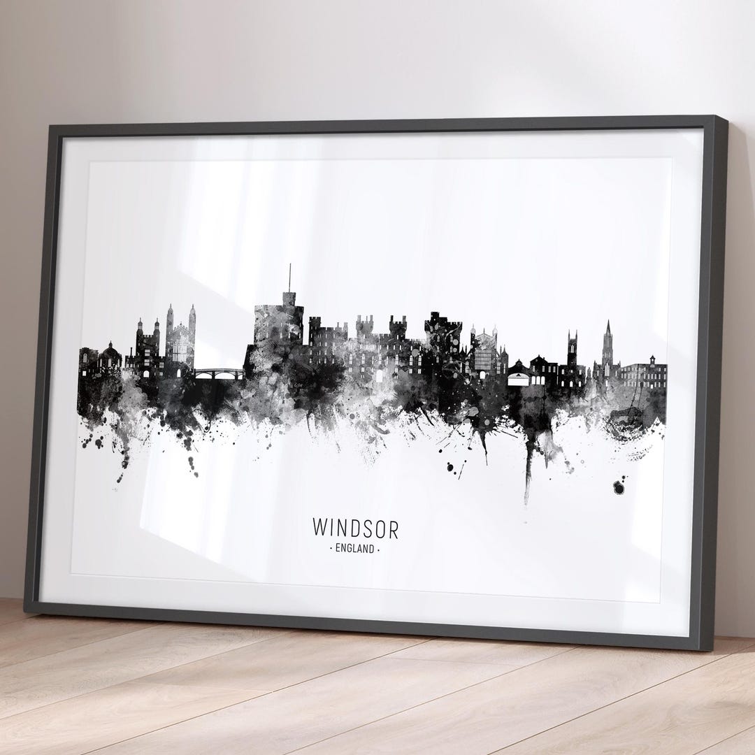 Windsor Skyline England, Cityscape Painting Art Print Poster BX (29207 ...