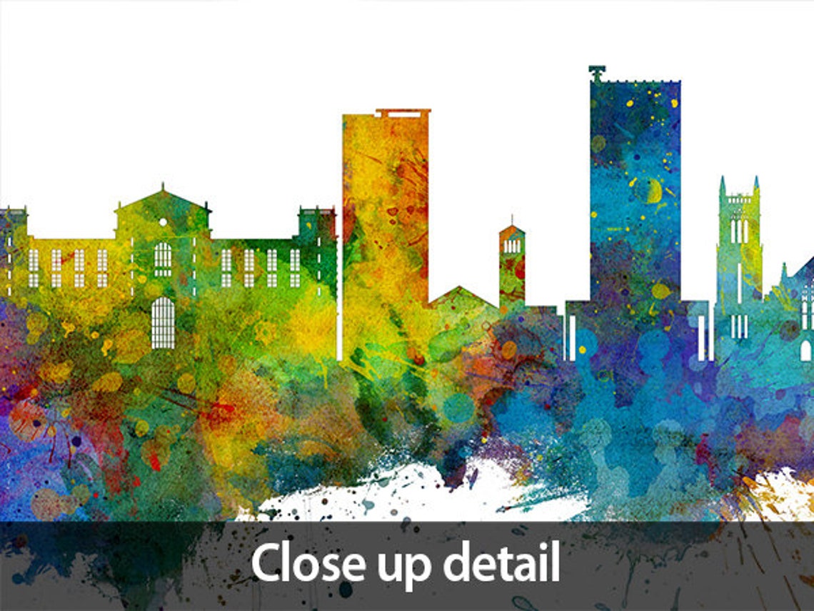 Lubbock Skyline Texas Cityscape Painting Art Print Poster CX | Etsy