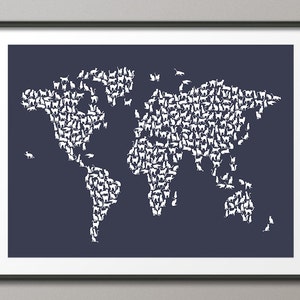 Cats Map of the World Map Art Print 2539 - Etsy
