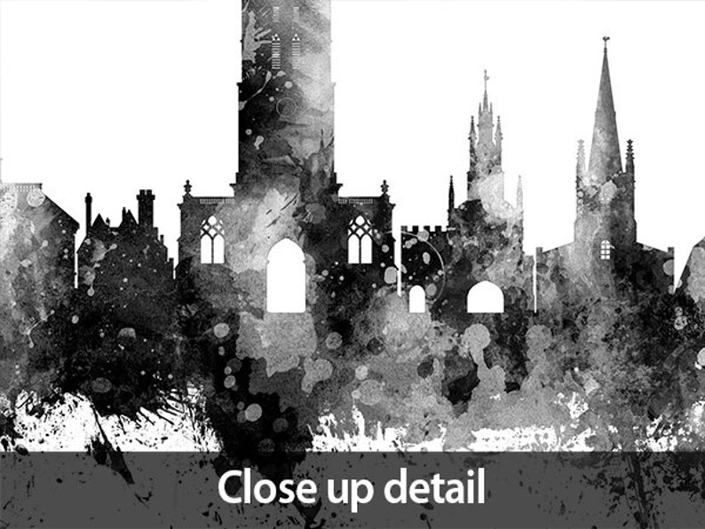 Warwick Skyline Warwick England Cityscape Art Print Poster - Etsy UK