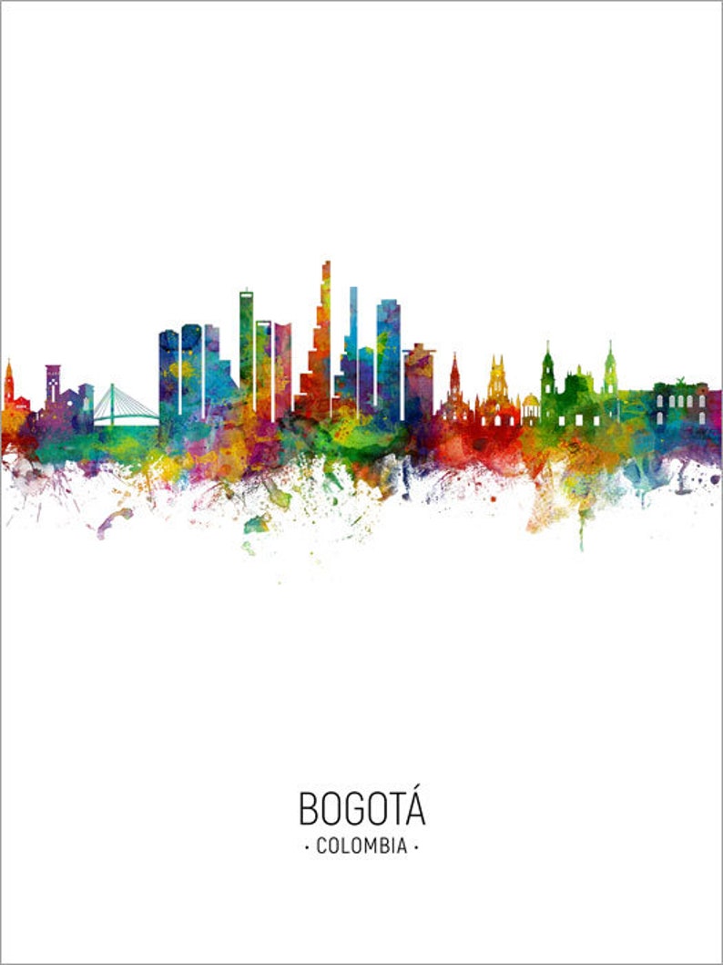 Bogotá Skyline Bogotá Colombia Cityscape Art Print Poster - Etsy