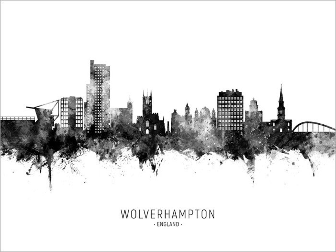 Wolverhampton Skyline Wolverhampton England Cityscape Art - Etsy