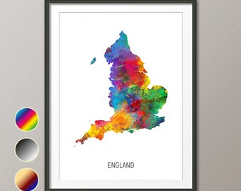 England Map - Etsy
