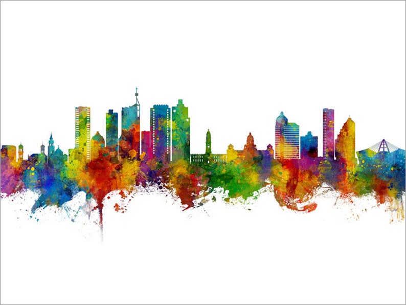 Durban Skyline South Africa Cityscape Painting Art Print - Etsy